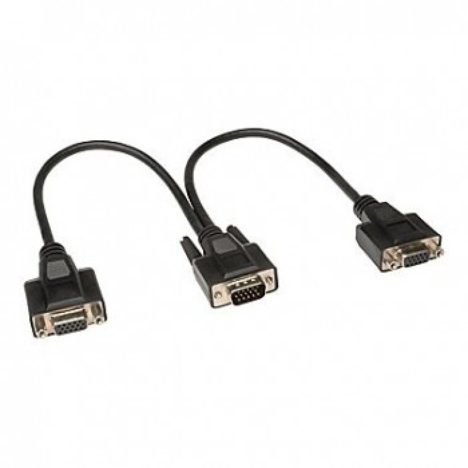 ADAPTOR VGA MALE 15pin SPLITTER TO 2 X VGA FEMALE CABLE 0,2m BLACK CAB-G006 G014 - GCTECH